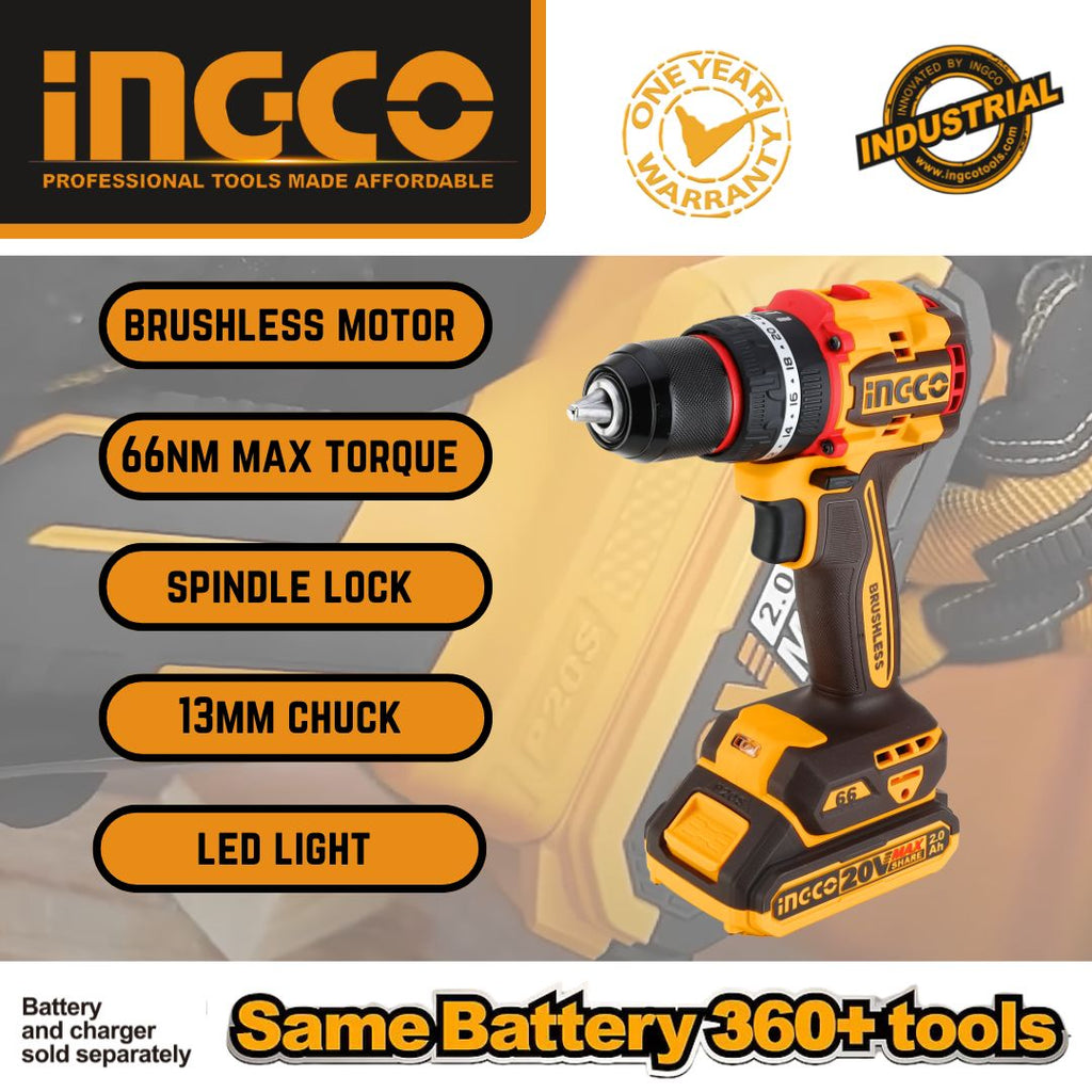 Ingco 20V Impact Drill Compact - CIDLI206681 – Bethanie Hardware