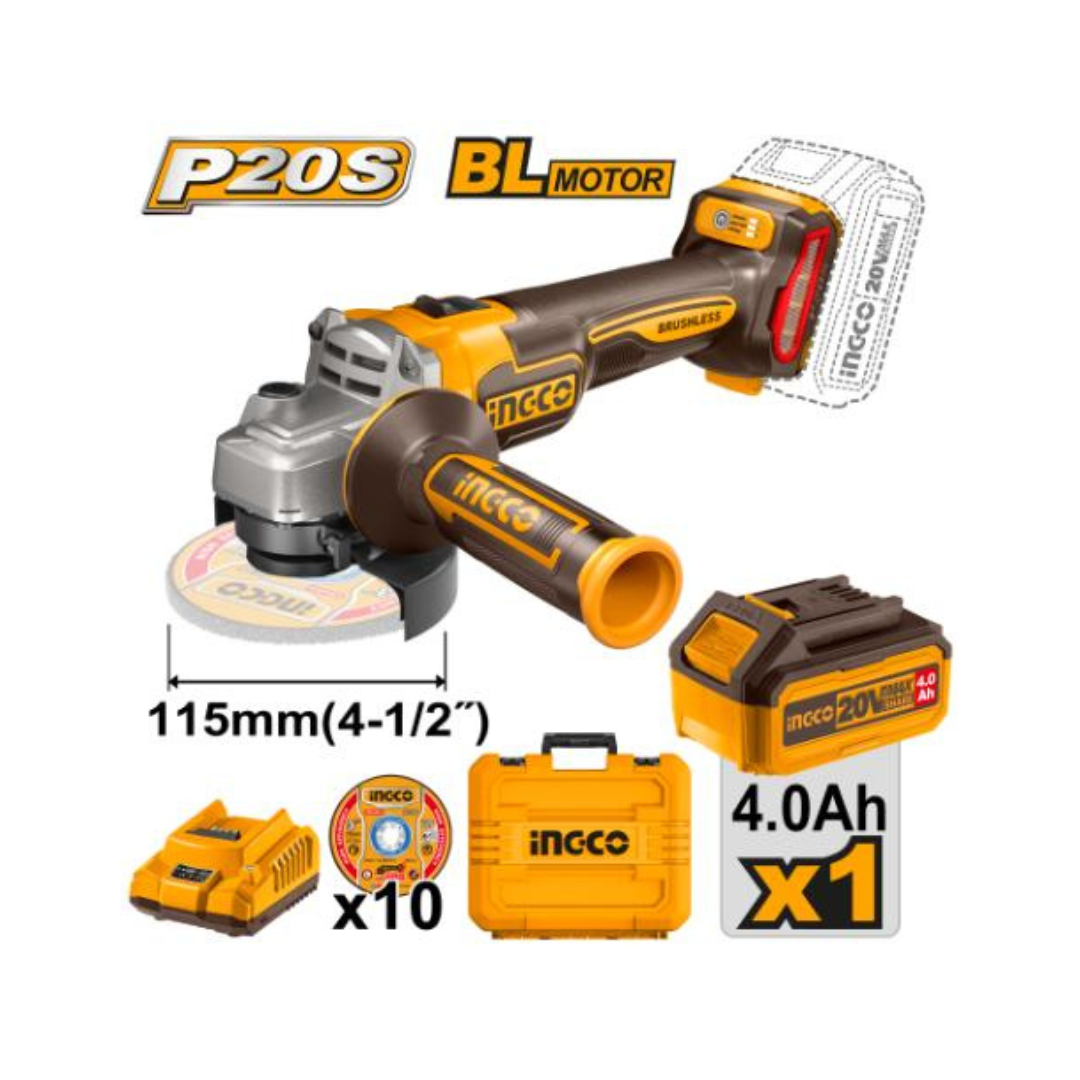 INGCO 20V PS+ C/L ANGLE GRINDER SET - CAGLI211541 – Bethanie Hardware
