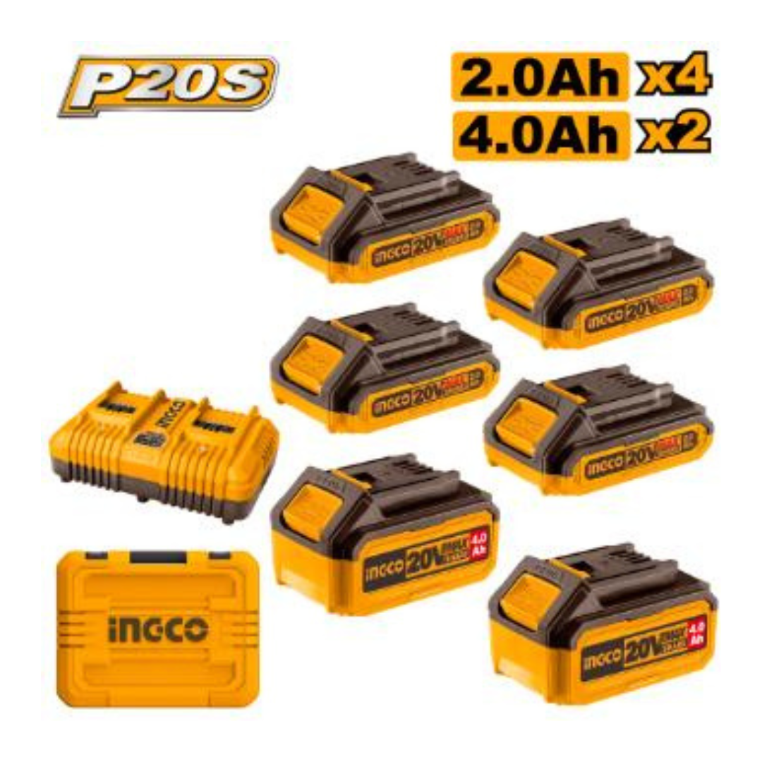 Ingco 20V Battery Kit 7 Piece - COSLI230701 – Bethanie Hardware