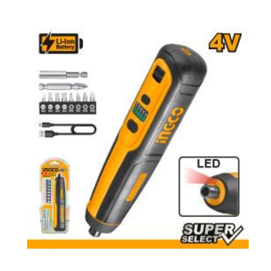 Ingco Screwdriver Cordless Set 4V - CSDLI0413 – Bethanie Hardware