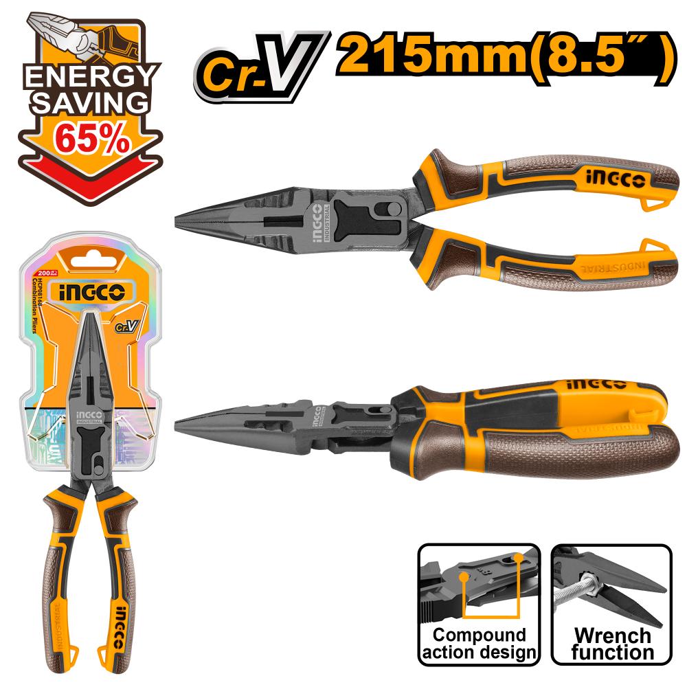 Ingco Plier Compound Action Long Nose - HCLNP58200 – Bethanie Hardware