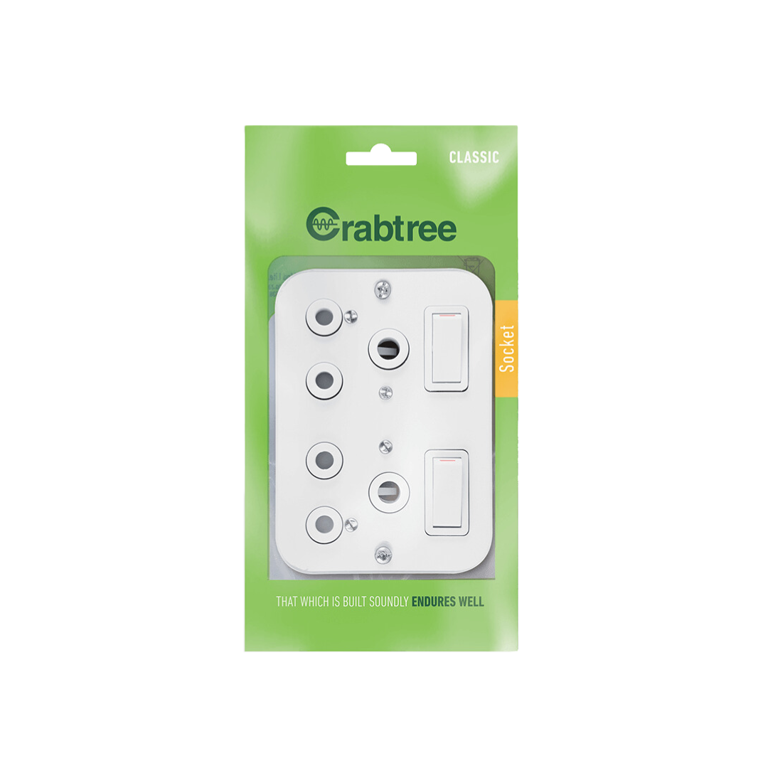 Crabtree Industrial Double Socket with Surface Box – Bethanie Hardware