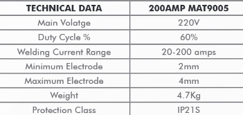 Matweld Welder Inverter 200AMP ARC- MAT9005 – Bethanie Hardware
