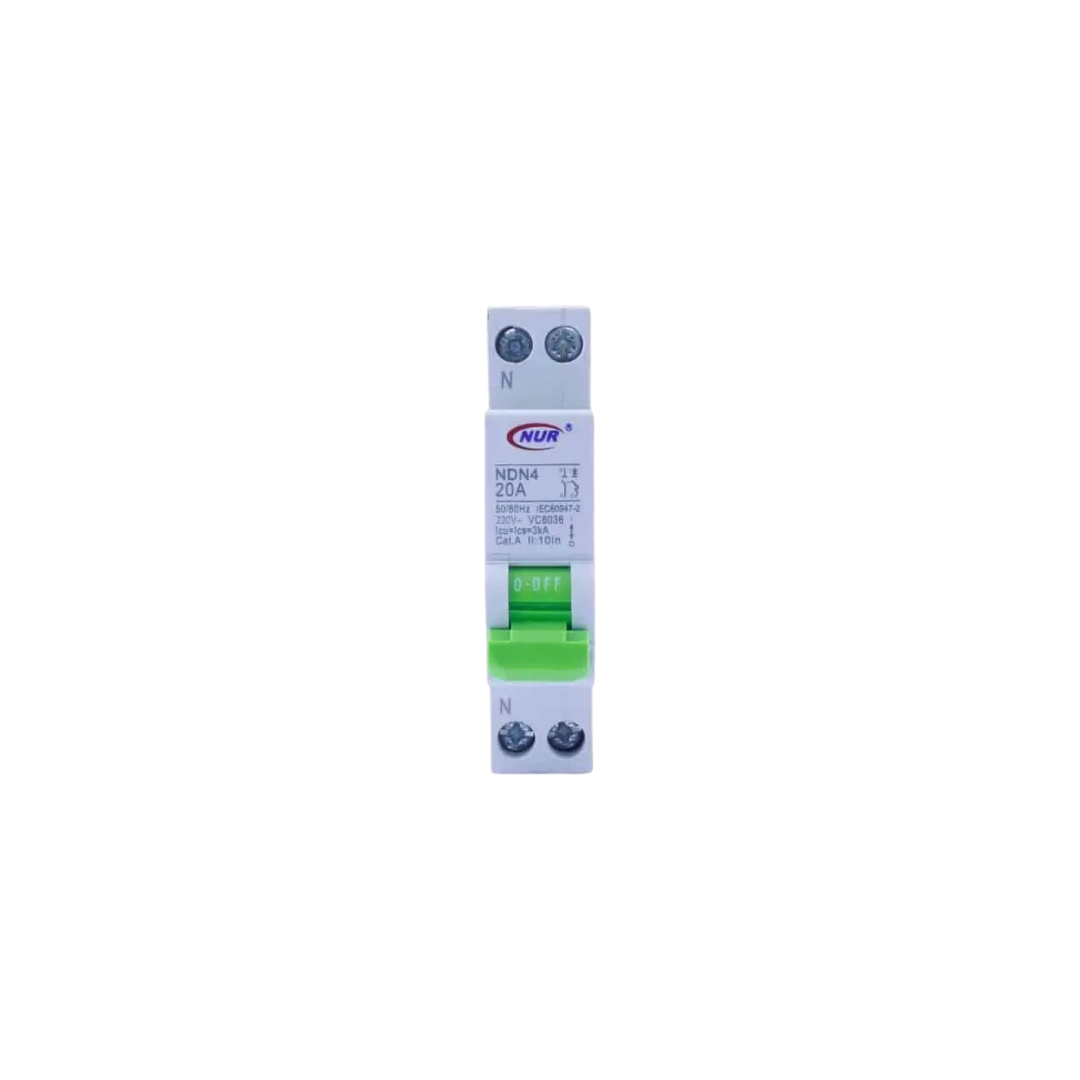 Nur Circuit Breaker Din Rail 20A + Neutral – Bethanie Hardware
