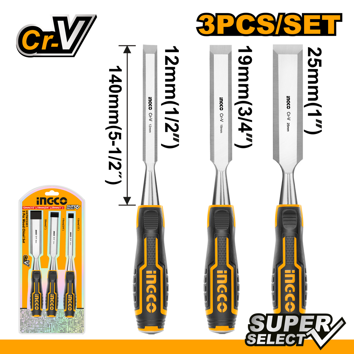 INGCO CHISEL WOOD SET 3PC – Bethanie Hardware